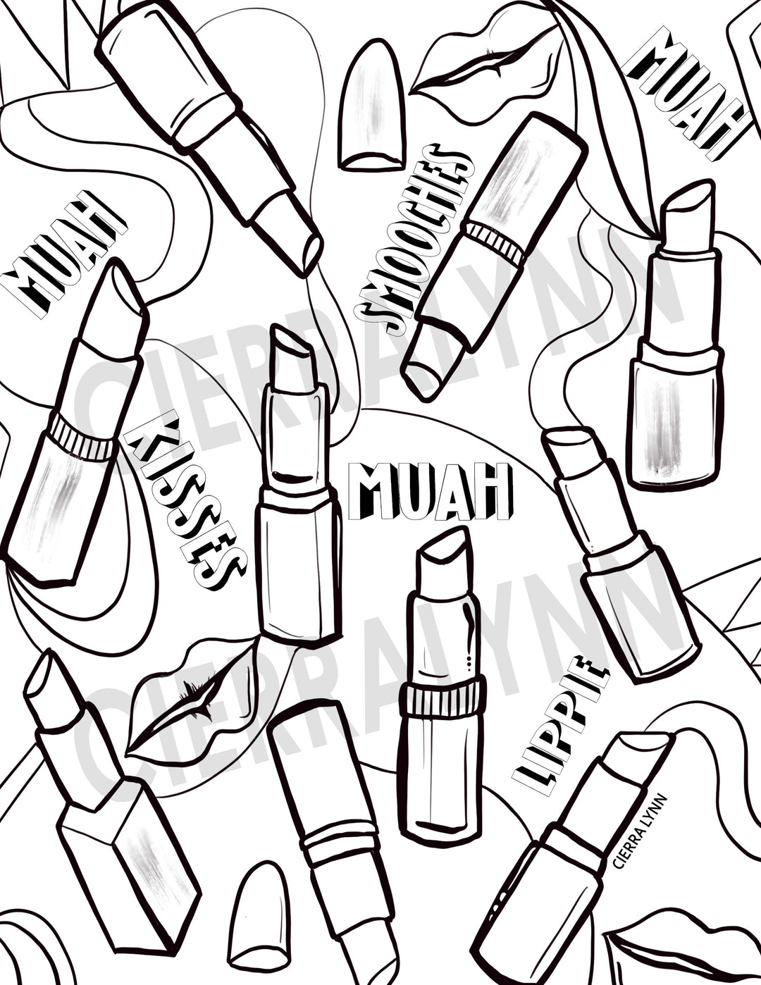 lippy lips coloring page