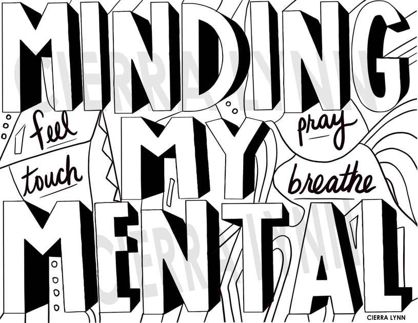 Minding My Mental Coloring Page – Cierra Lynn Collection